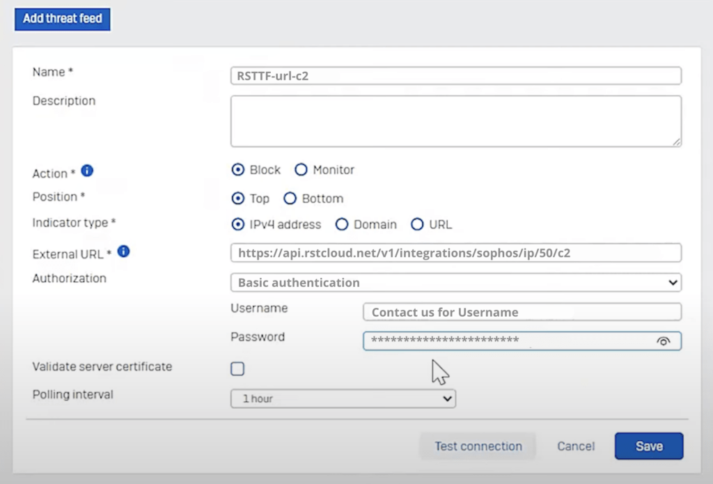 Sophos Firewall Integration - RST Cloud